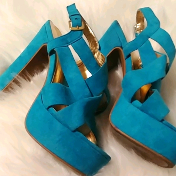 Mossimo Supply Co. | Shoes | Mossimo Aqua Platform Heels | Poshmark